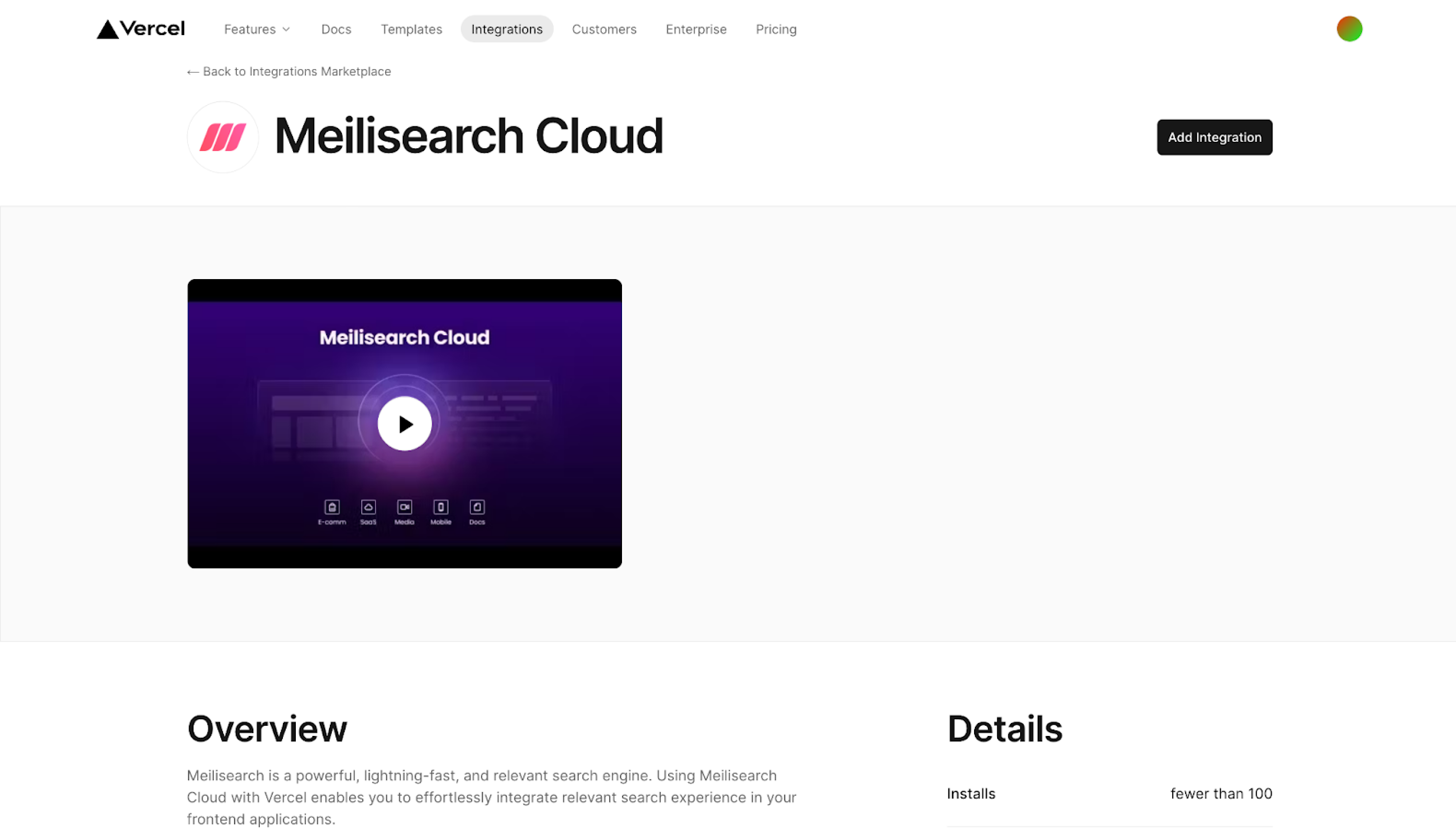 Integrate Meilisearch Cloud With Vercel — Meilisearch Documentation 